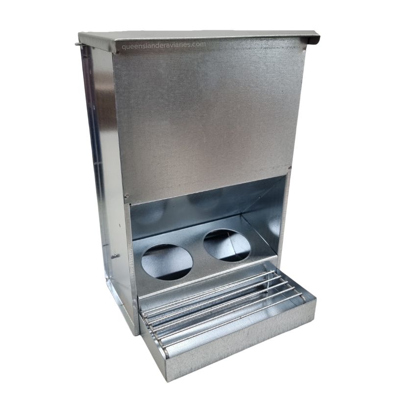 Galvanised Food Hopper – Queenslander Aviaries