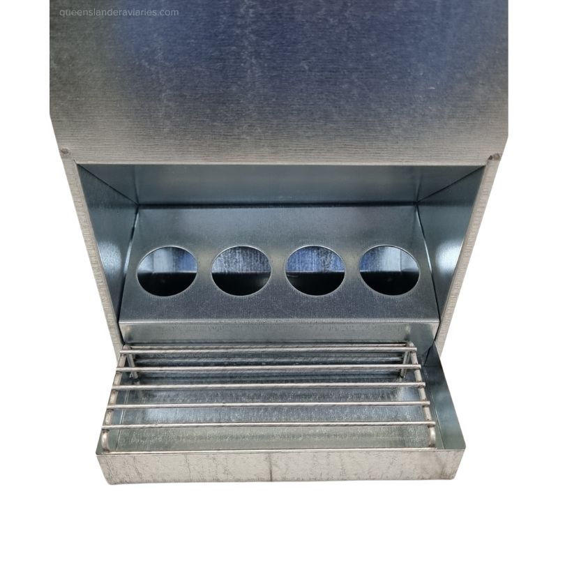 Galvanised Food Hopper – Queenslander Aviaries